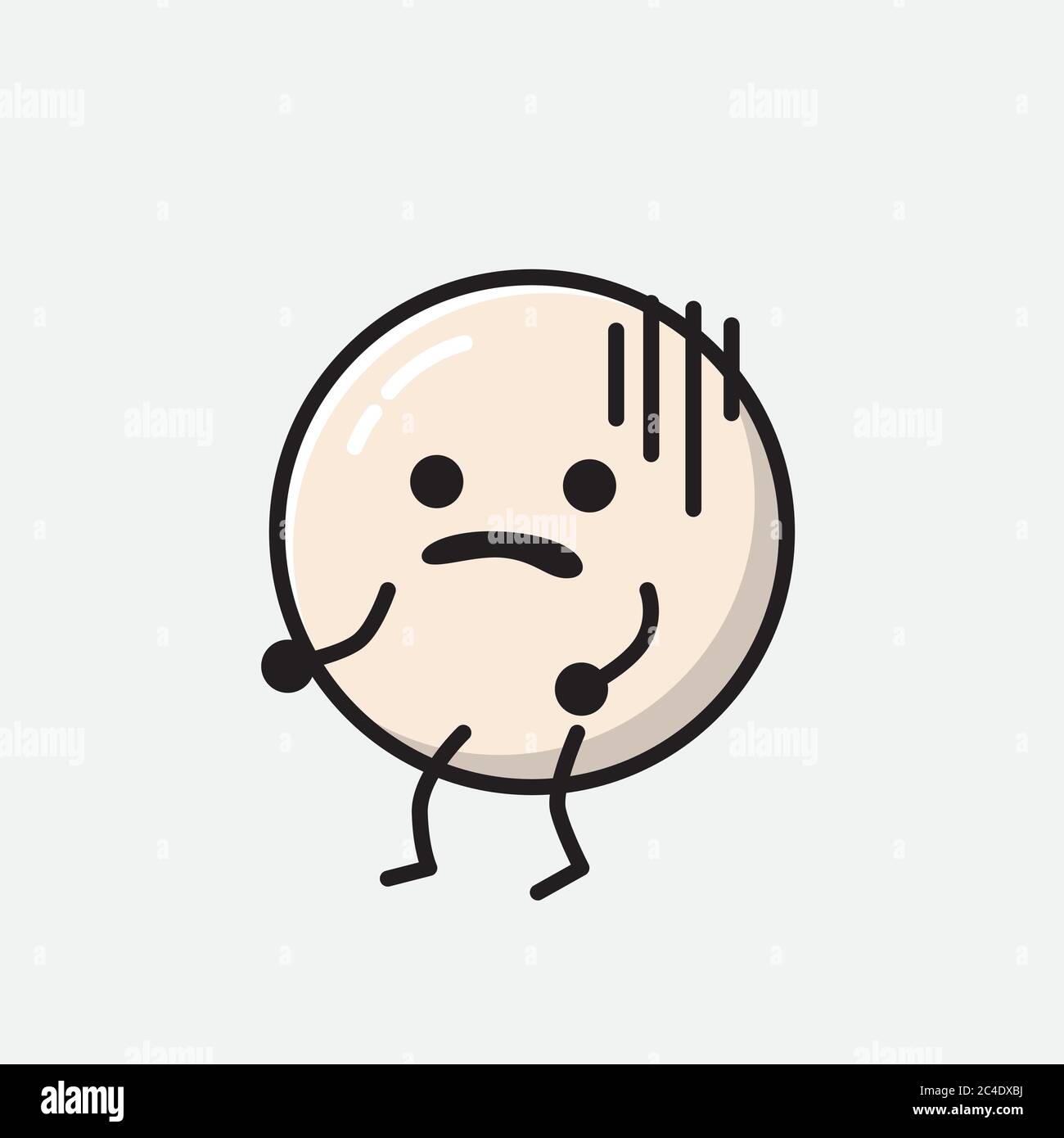An illustration of Cute White Ball Mascot Vector Character in Flat ...