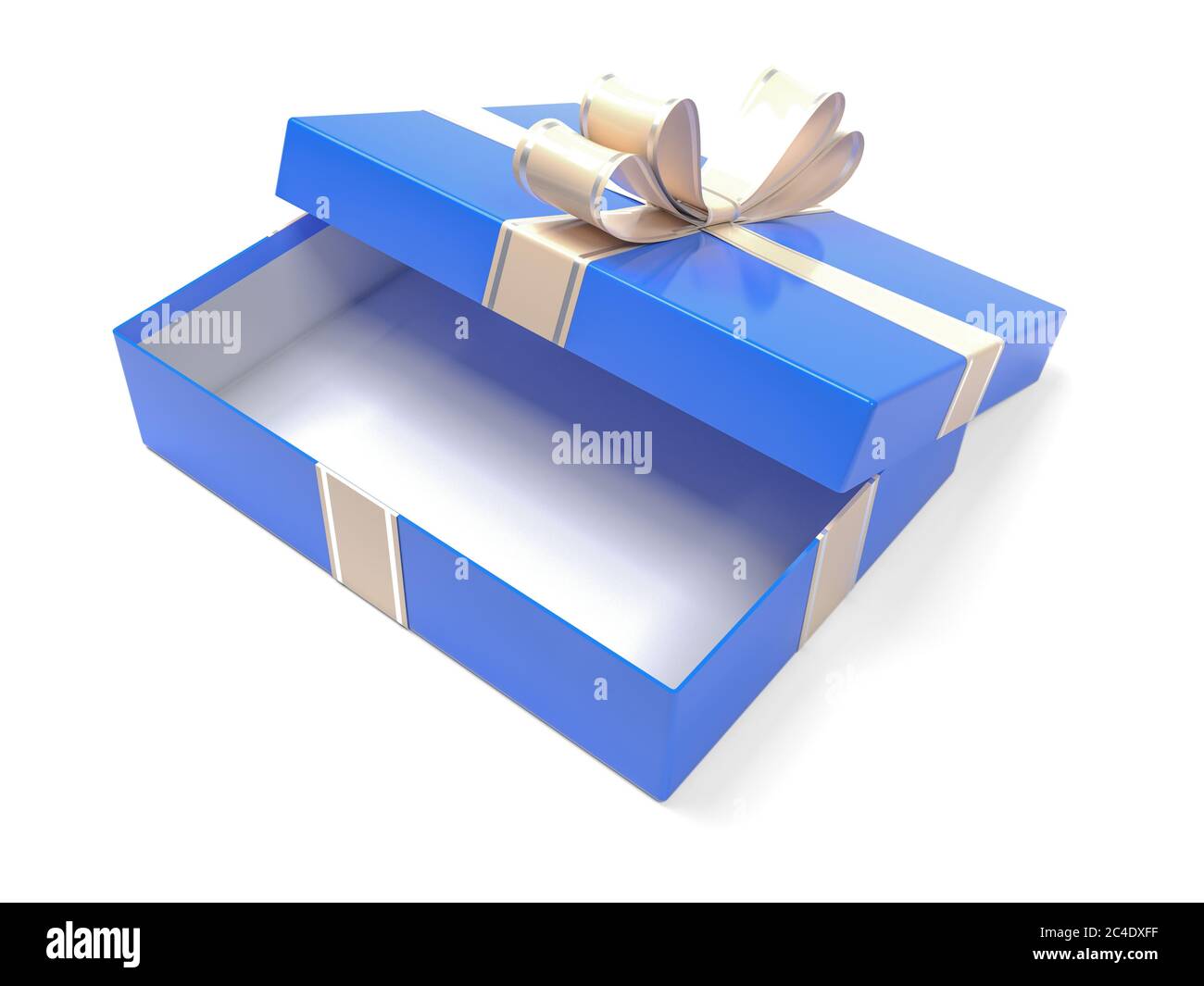 Gift blue shiny box hi-res stock photography and images - Alamy