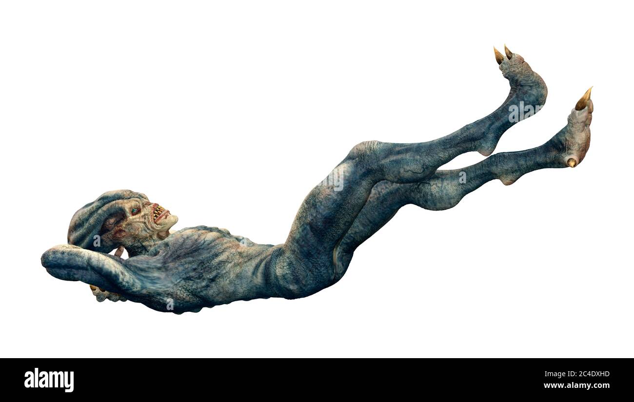 3D rendering of a blue alien isolated on white background Stock Photo ...