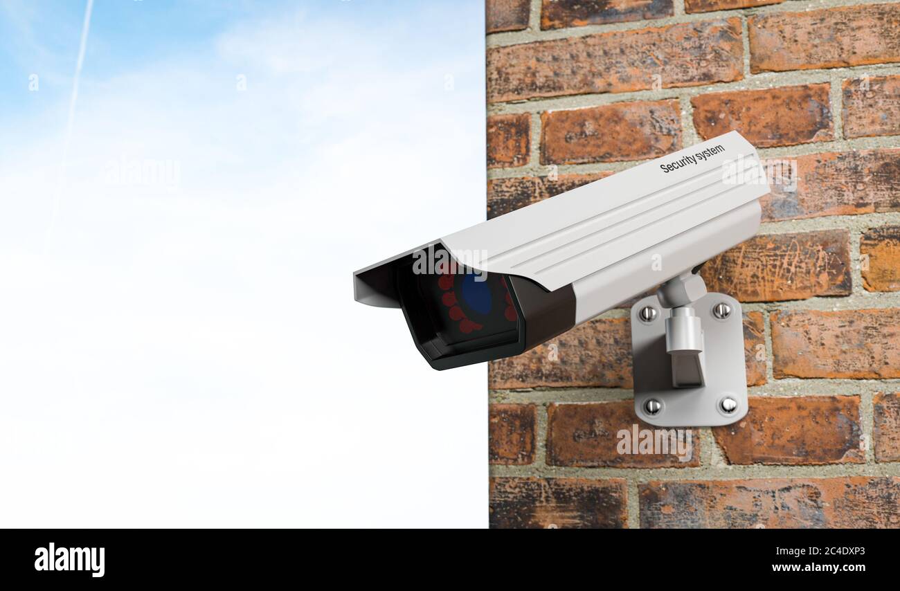 Cctv camera on blue wall hi-res stock photography and images - Alamy