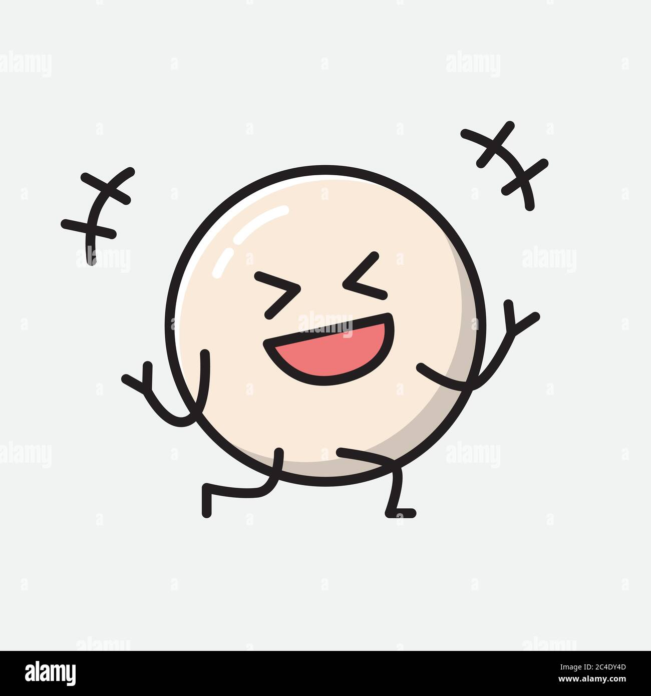 An illustration of Cute White Ball Mascot Vector Character in Flat ...