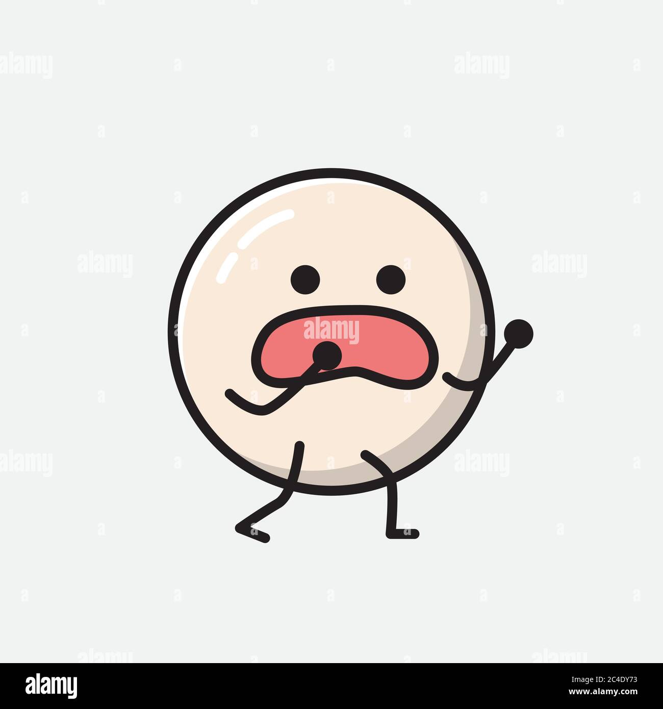 An illustration of Cute White Ball Mascot Vector Character in Flat ...