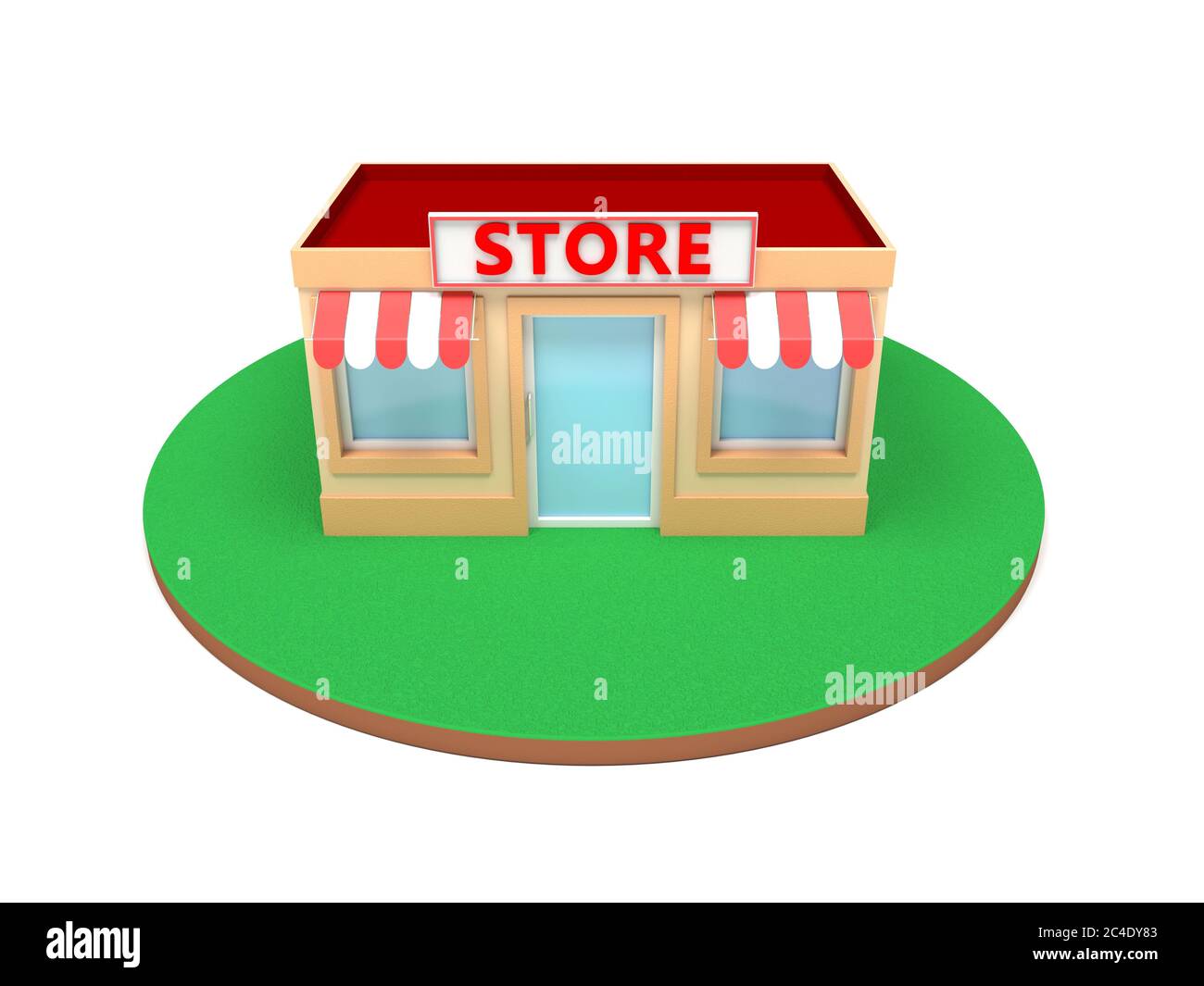 Store building. Colored 3d illustration Stock Photo - Alamy