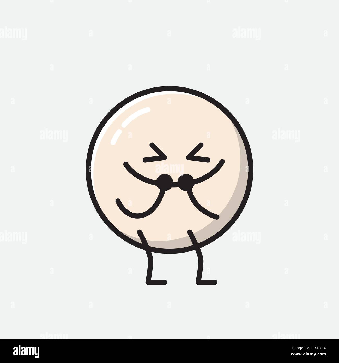 An illustration of Cute White Ball Mascot Vector Character in Flat ...