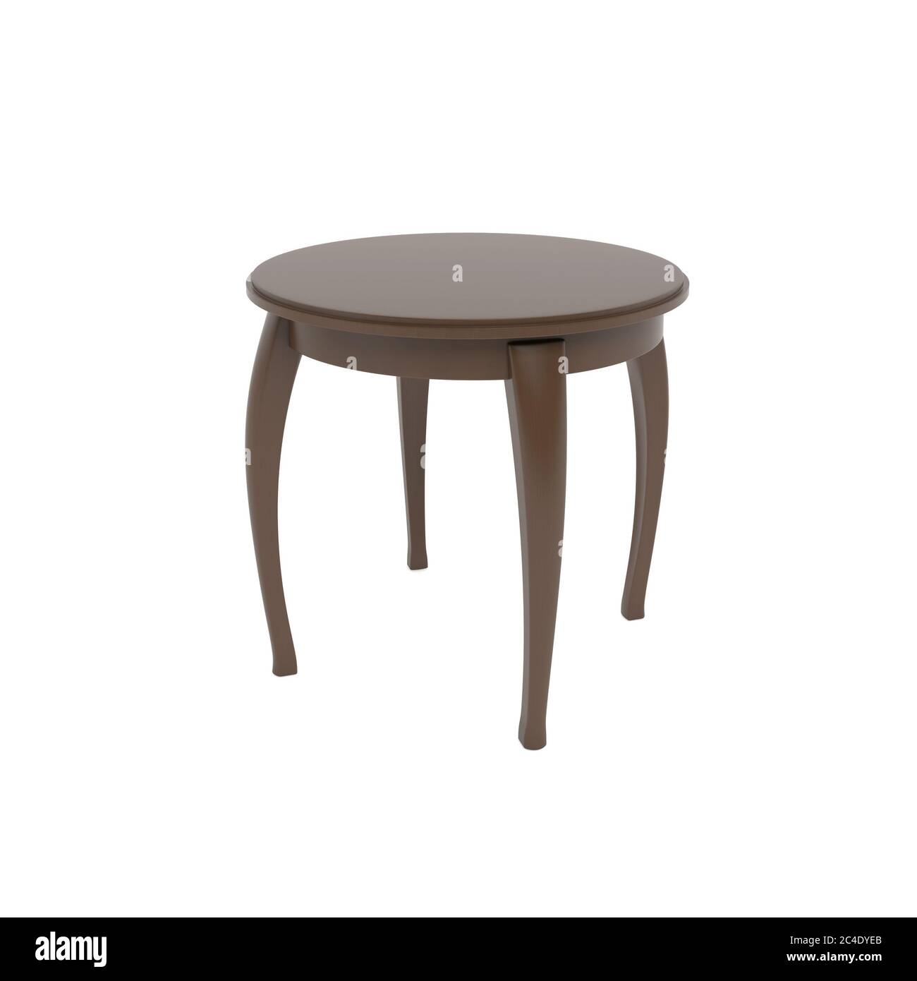 Wooden brown round table. 3d rendering illustration Stock Photo - Alamy