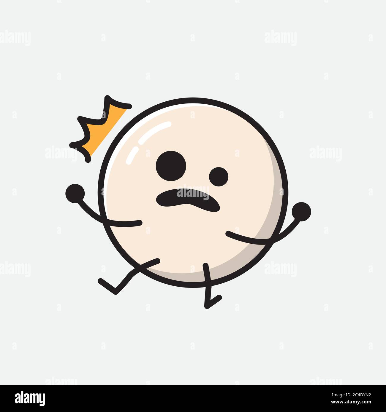 An illustration of Cute White Ball Mascot Vector Character in Flat ...
