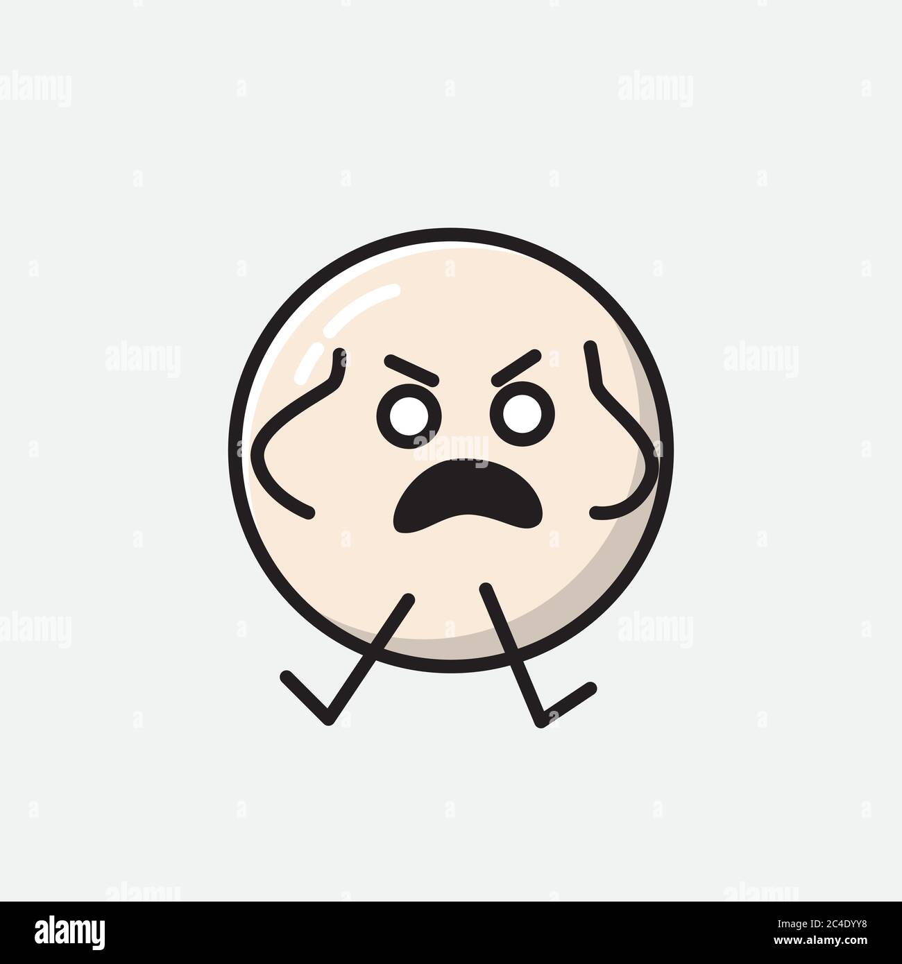 An illustration of Cute White Ball Mascot Vector Character in Flat ...
