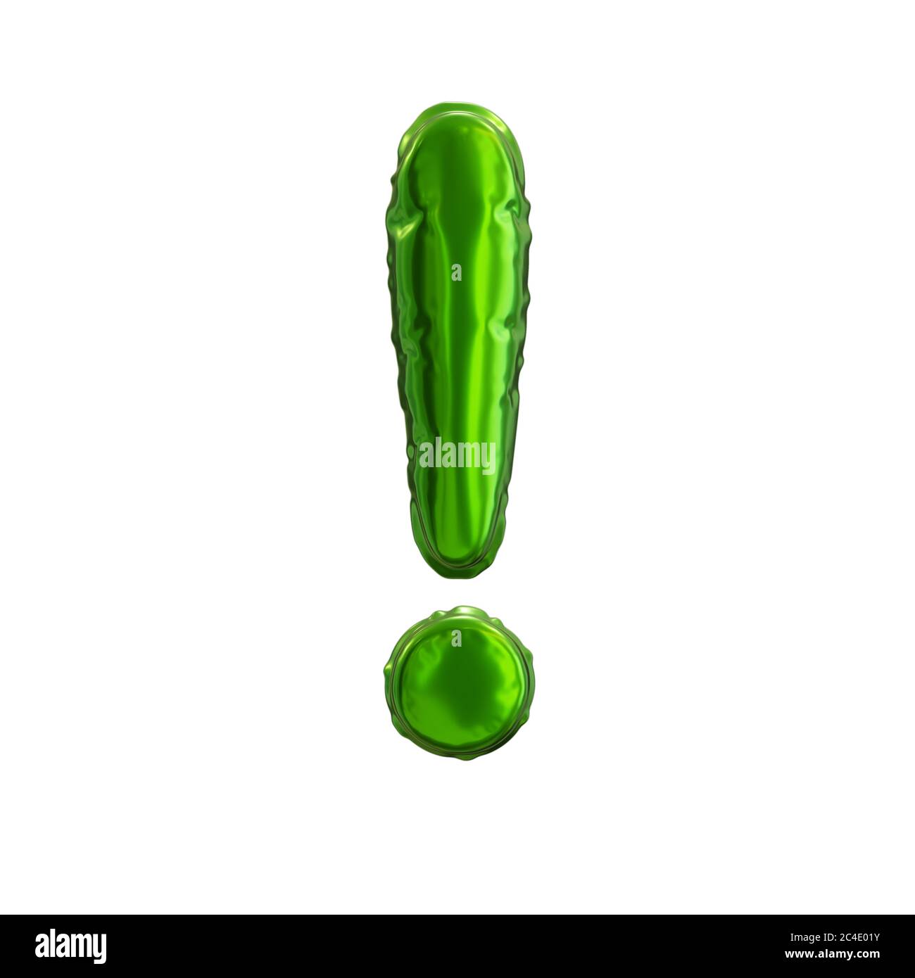 Green balloon exclamation mark on a white background Stock Photo - Alamy