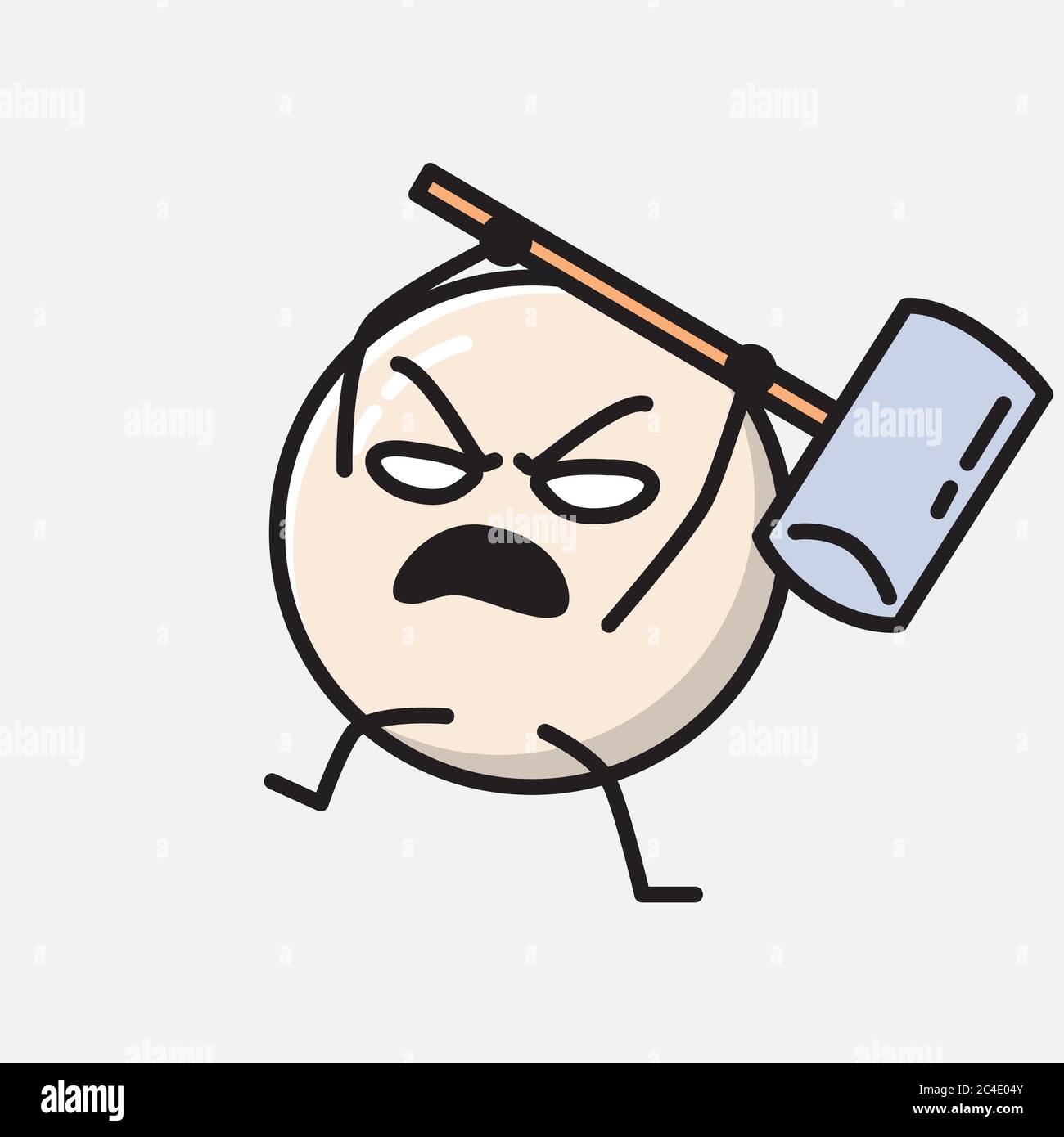 An illustration of Cute White Ball Mascot Vector Character in Flat ...