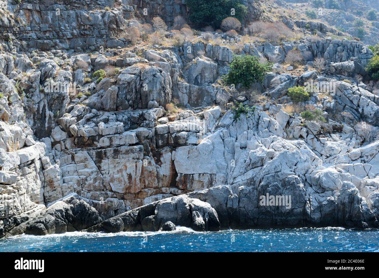 Interesting Rock Formations in a Cliff Seen During a Boat Excursion ...