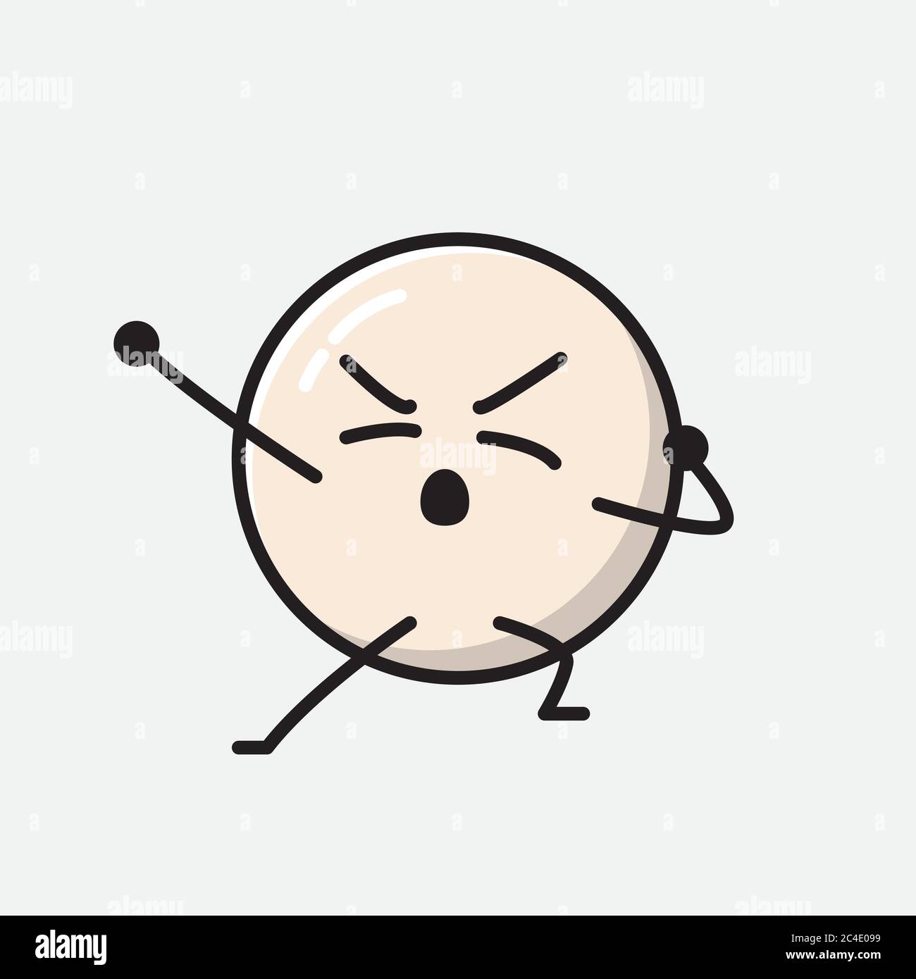 An illustration of Cute White Ball Mascot Vector Character in Flat ...