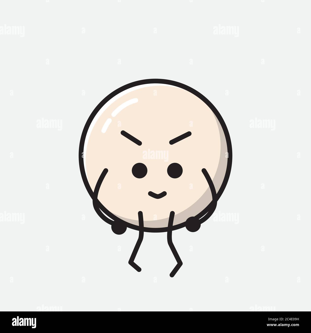 An illustration of Cute White Ball Mascot Vector Character in Flat ...