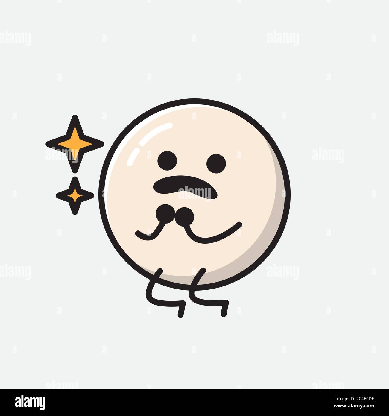 An illustration of Cute White Ball Mascot Vector Character in Flat ...