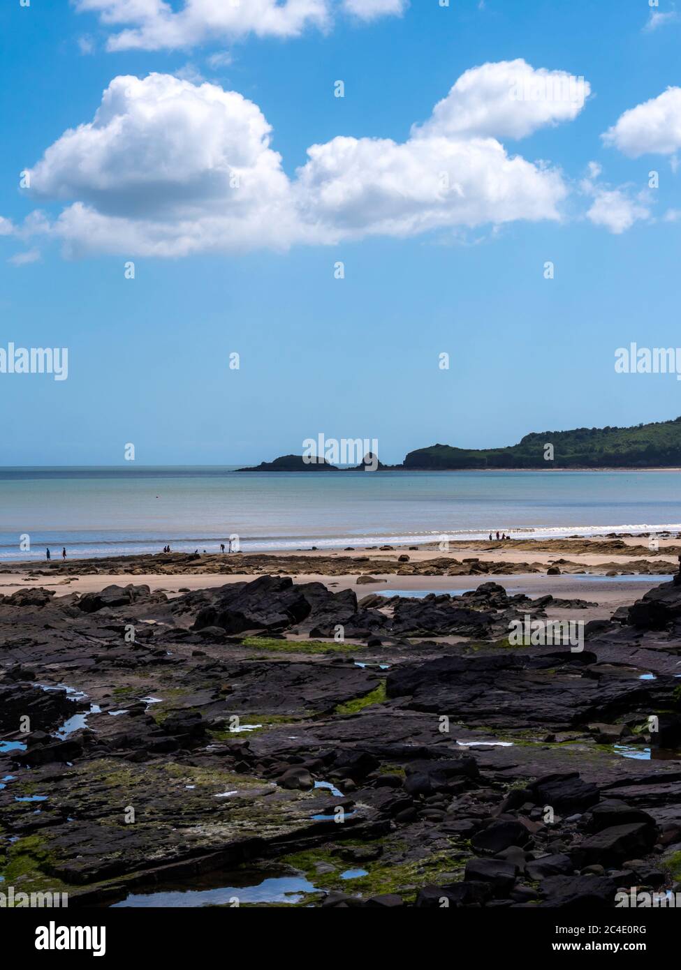 Wisemans Bridge Saundersfoot Pembrokeshire Wales looking towards ...