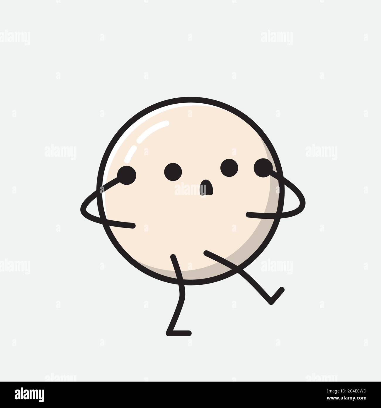 An illustration of Cute White Ball Mascot Vector Character in Flat ...