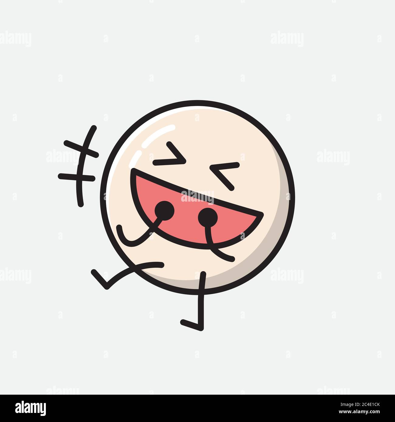 An illustration of Cute White Ball Mascot Vector Character in Flat ...