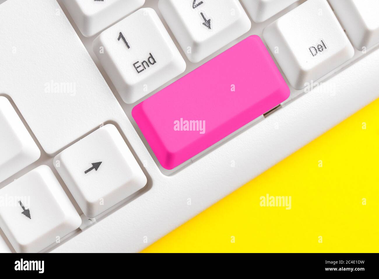 White Pc Keyboard With Empty Note Paper Above White Key Copy Space ...