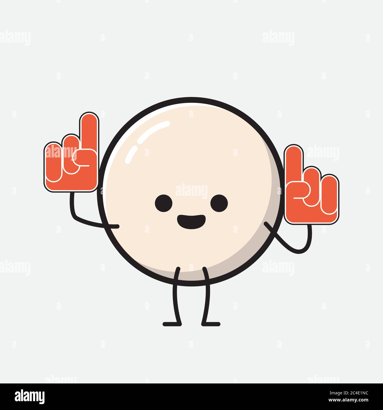 An illustration of Cute White Ball Mascot Vector Character in Flat ...