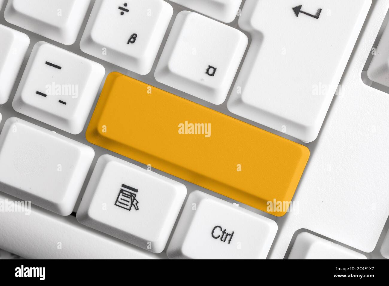 Different Colored Keyboard key With Accessories Arranged On Empty copy ...