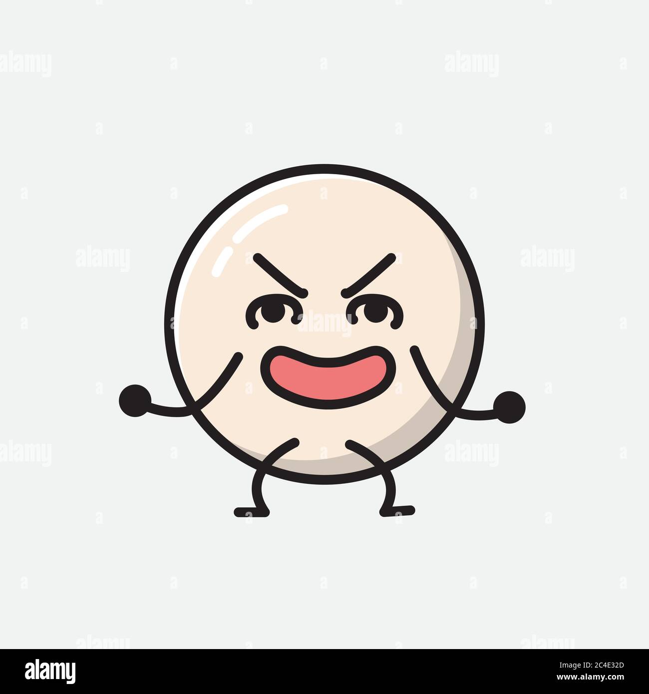 An illustration of Cute White Ball Mascot Vector Character in Flat ...