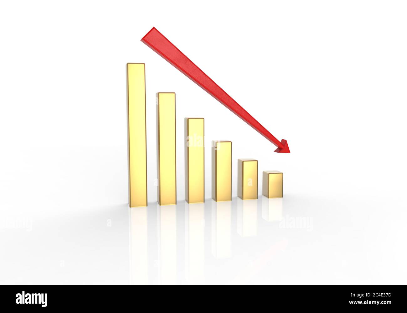 3D Render of Business graph growing down Stock Photo - Alamy