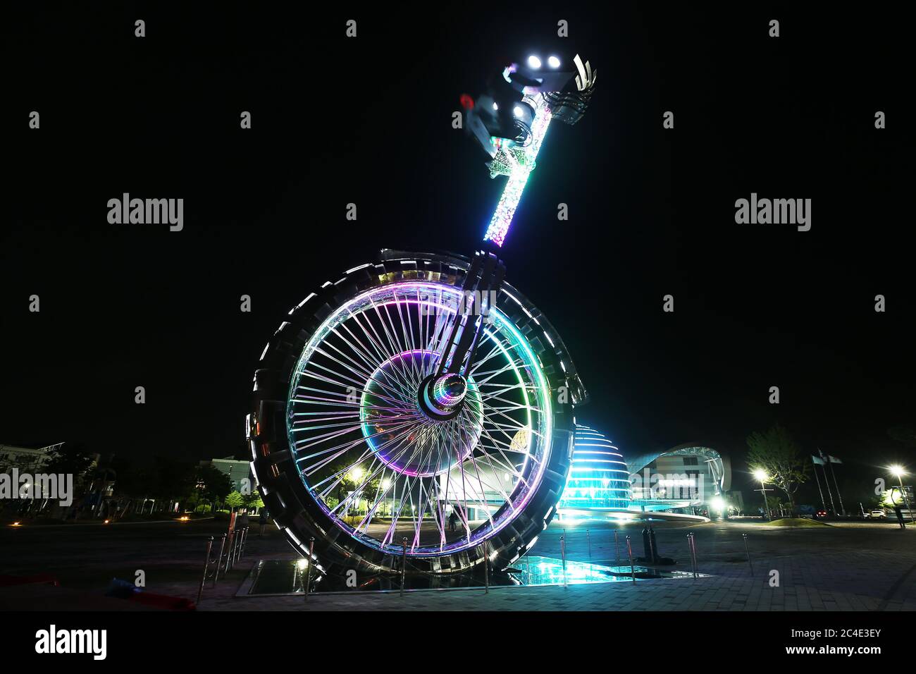 Huge kinetic metal sculpture This photo shows "Space Odyssey," a large ...