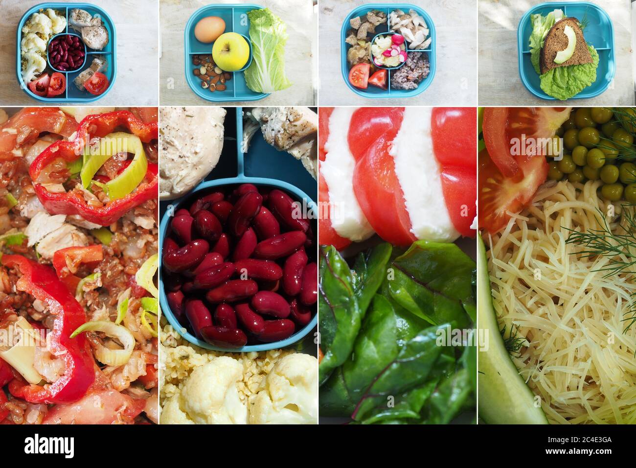 Lunch box with healthy tasty food, balanced diet concept Stock Photo ...