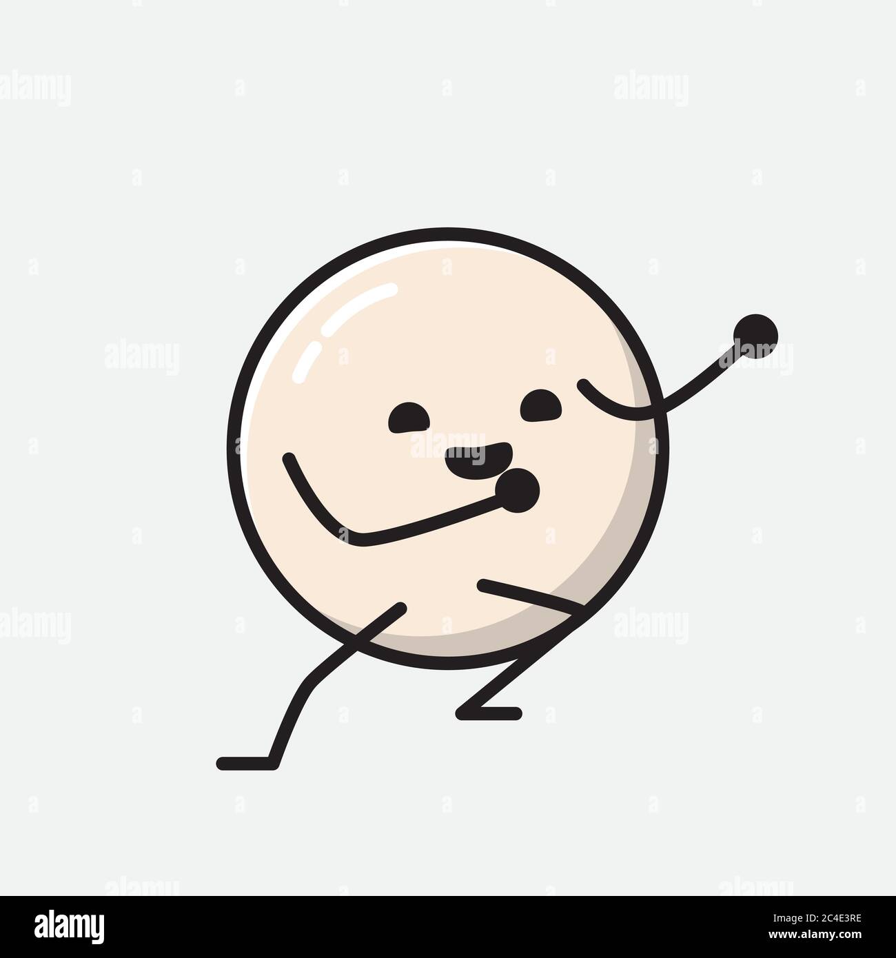 An illustration of Cute White Ball Mascot Vector Character in Flat ...