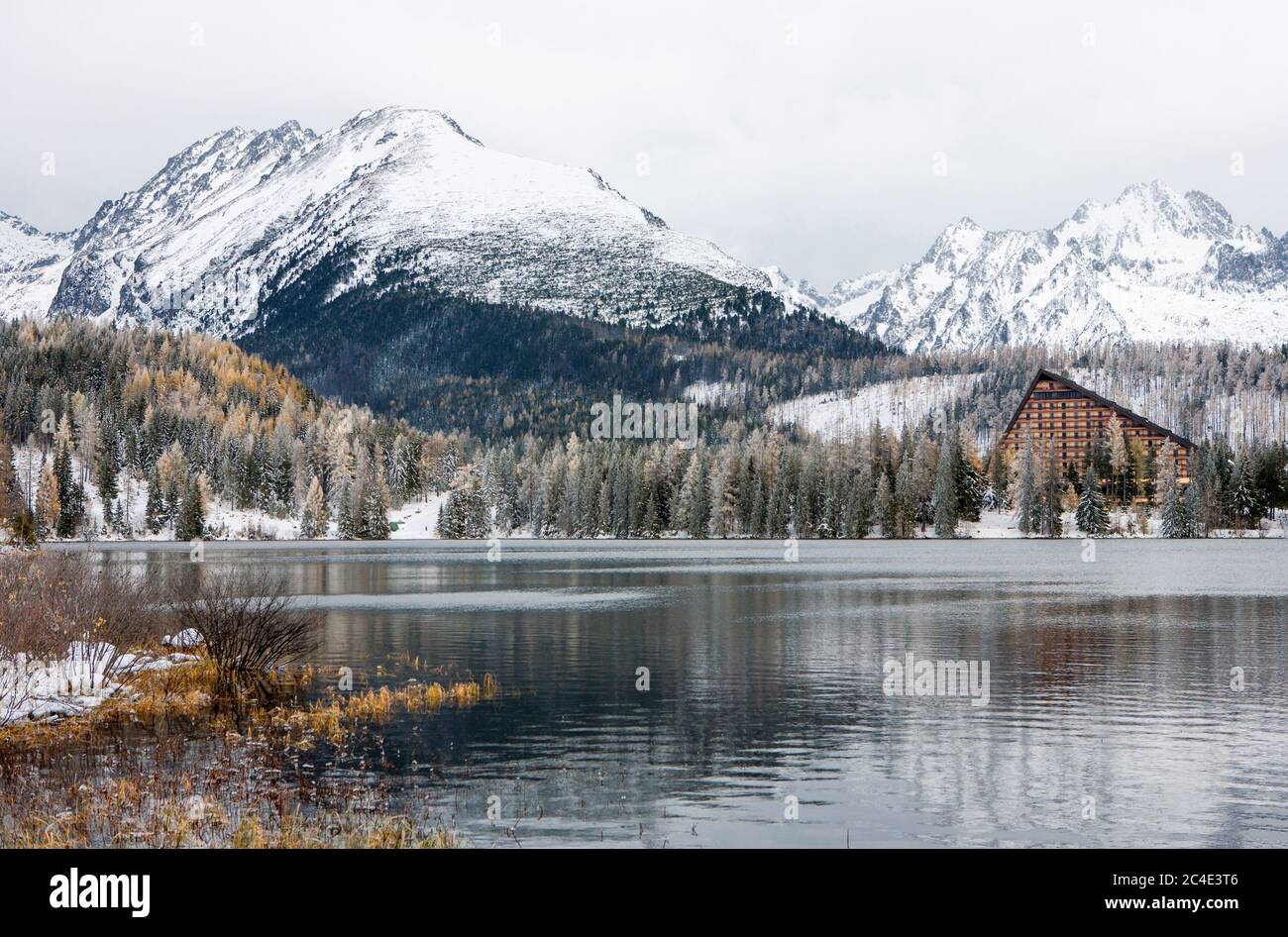 Strbske Pleso lake in winter Stock Photo - Alamy