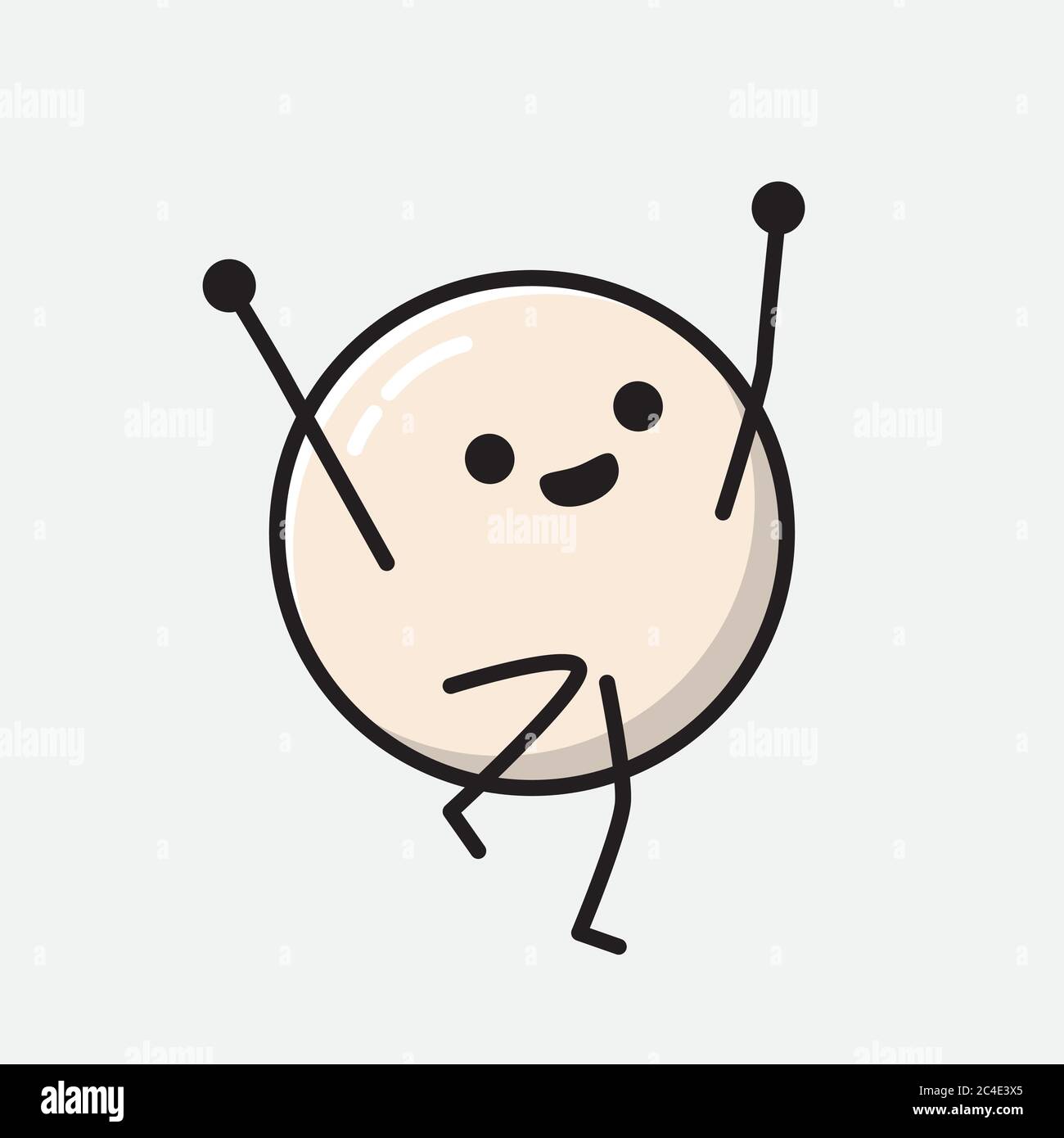 An illustration of Cute White Ball Mascot Vector Character in Flat ...