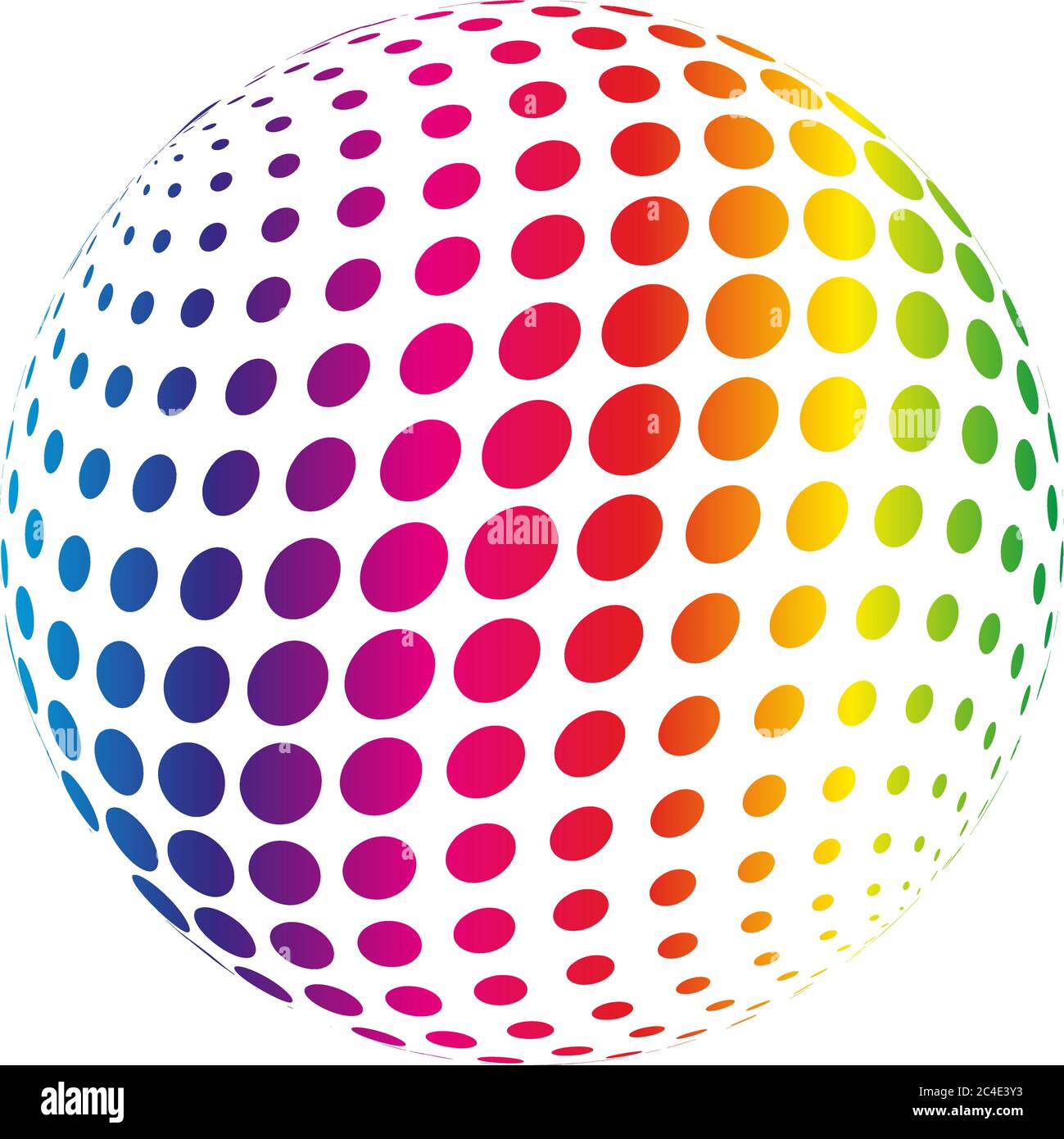 Rainbow spectrum sphere. Abstract vector illustration on white ...