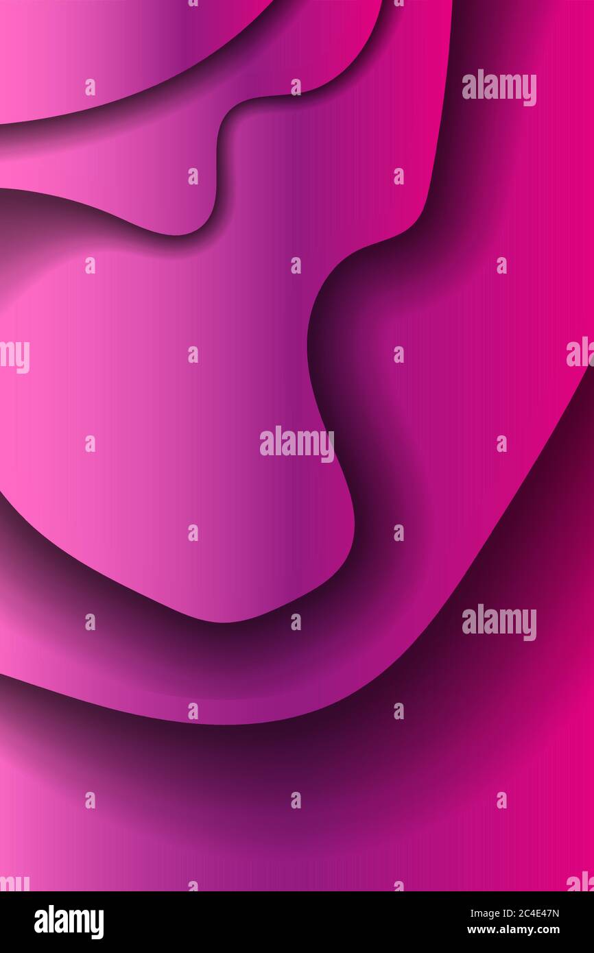 Abstract Purple Gradient 3D Paper Cut Shapes Background Stock Vector ...