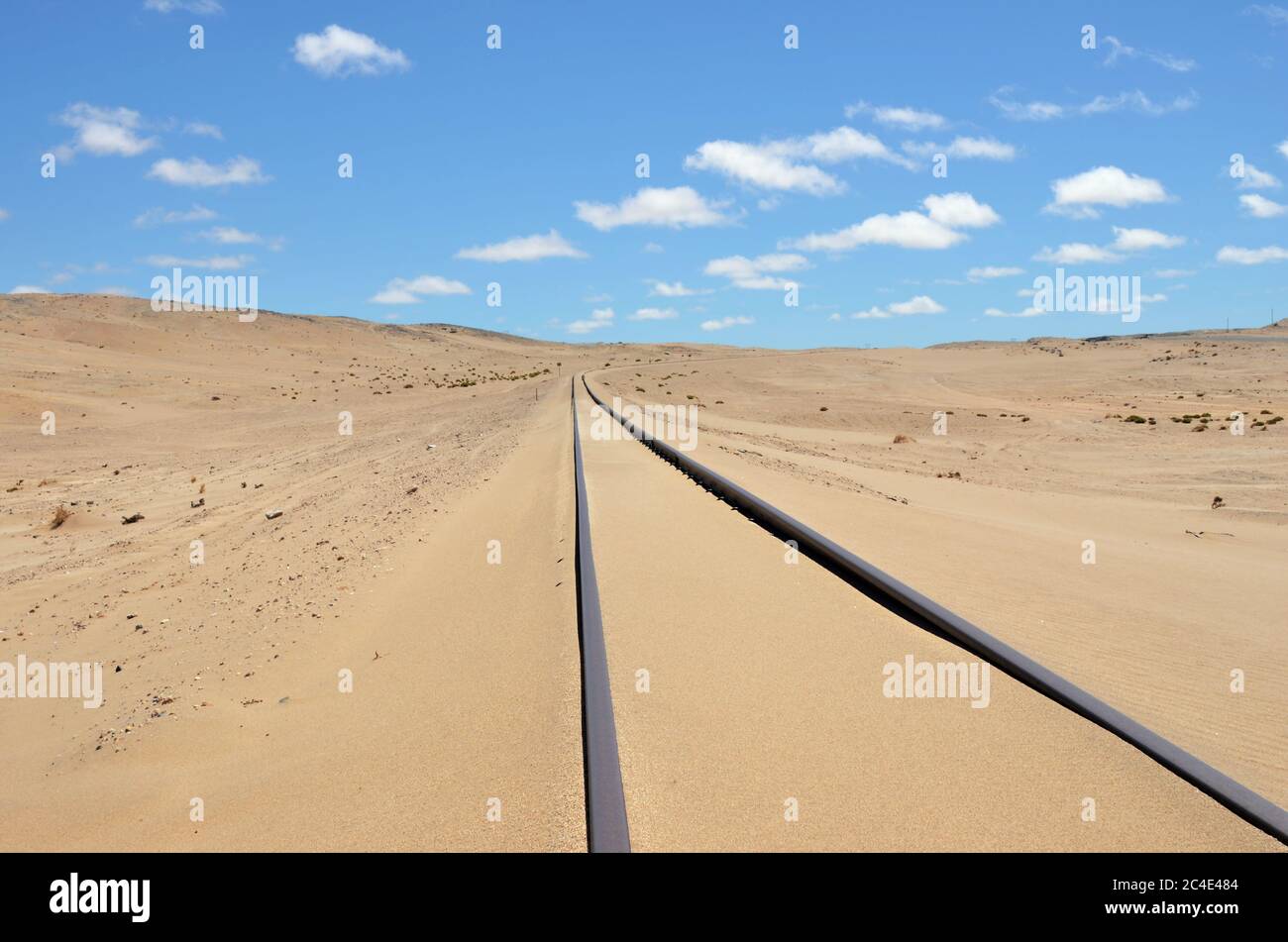 The railway in the Namib Desert, Namibia, Africa Stock Photo - Alamy