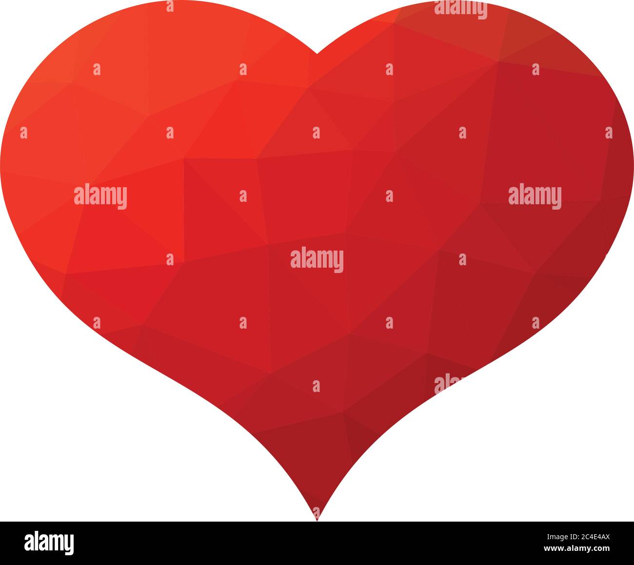 Red low poly heart. Symbol of love and St Valentines Day. Vector ...