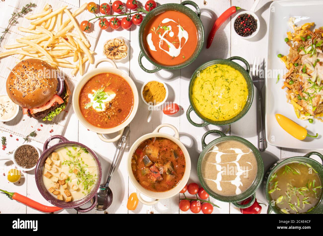 Table full of food Stock Photo - Alamy