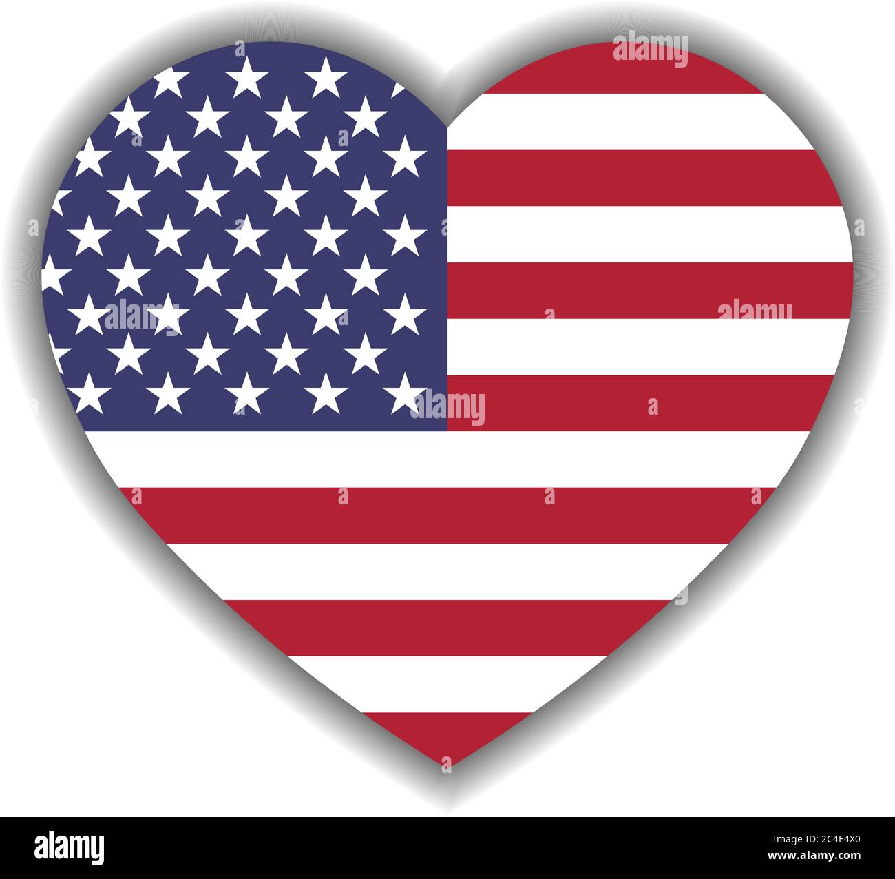 USA flag in a shape of heart. Patriotic national symblol of United ...