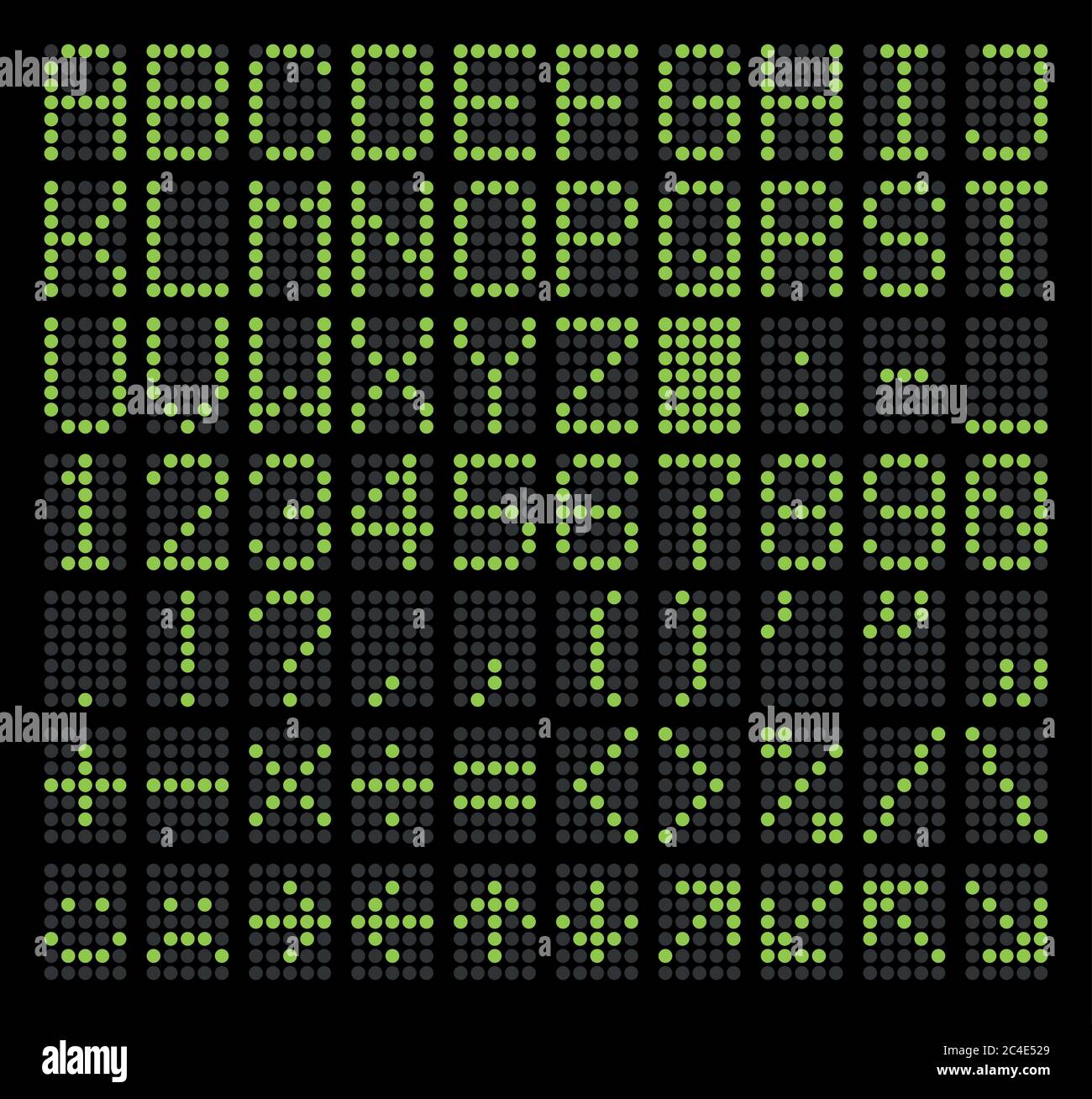 LED Dot Matrix Panel. Letters, numbers, punctuation marks, arithmetic signs, basic emoticons and ...