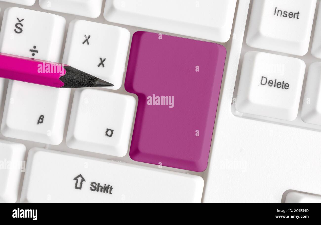 Different Colored Keyboard key With Accessories Arranged On Empty copy ...