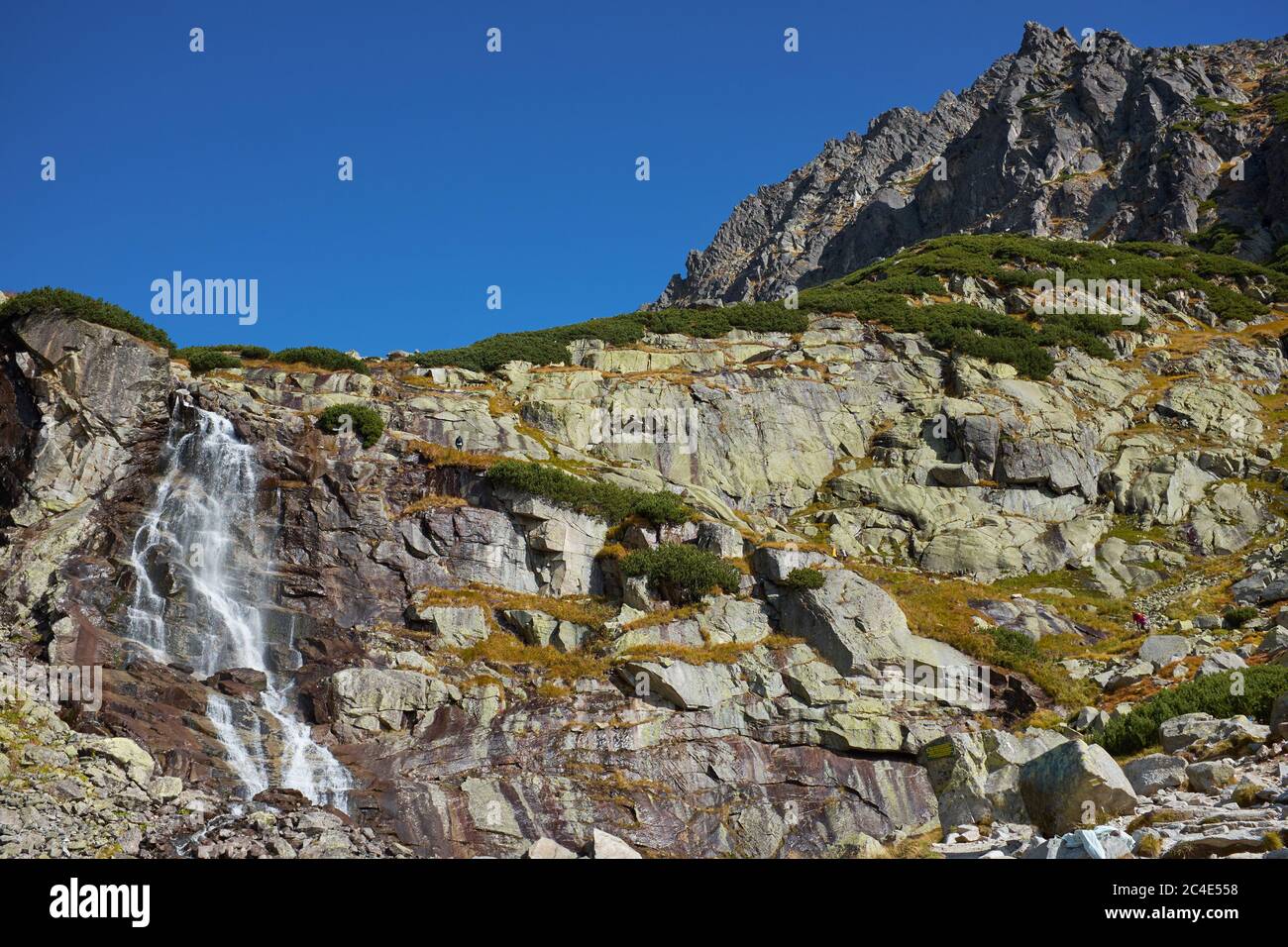Beautiful waterfall Skok near to Strbske Pleso in the High Tatras ...