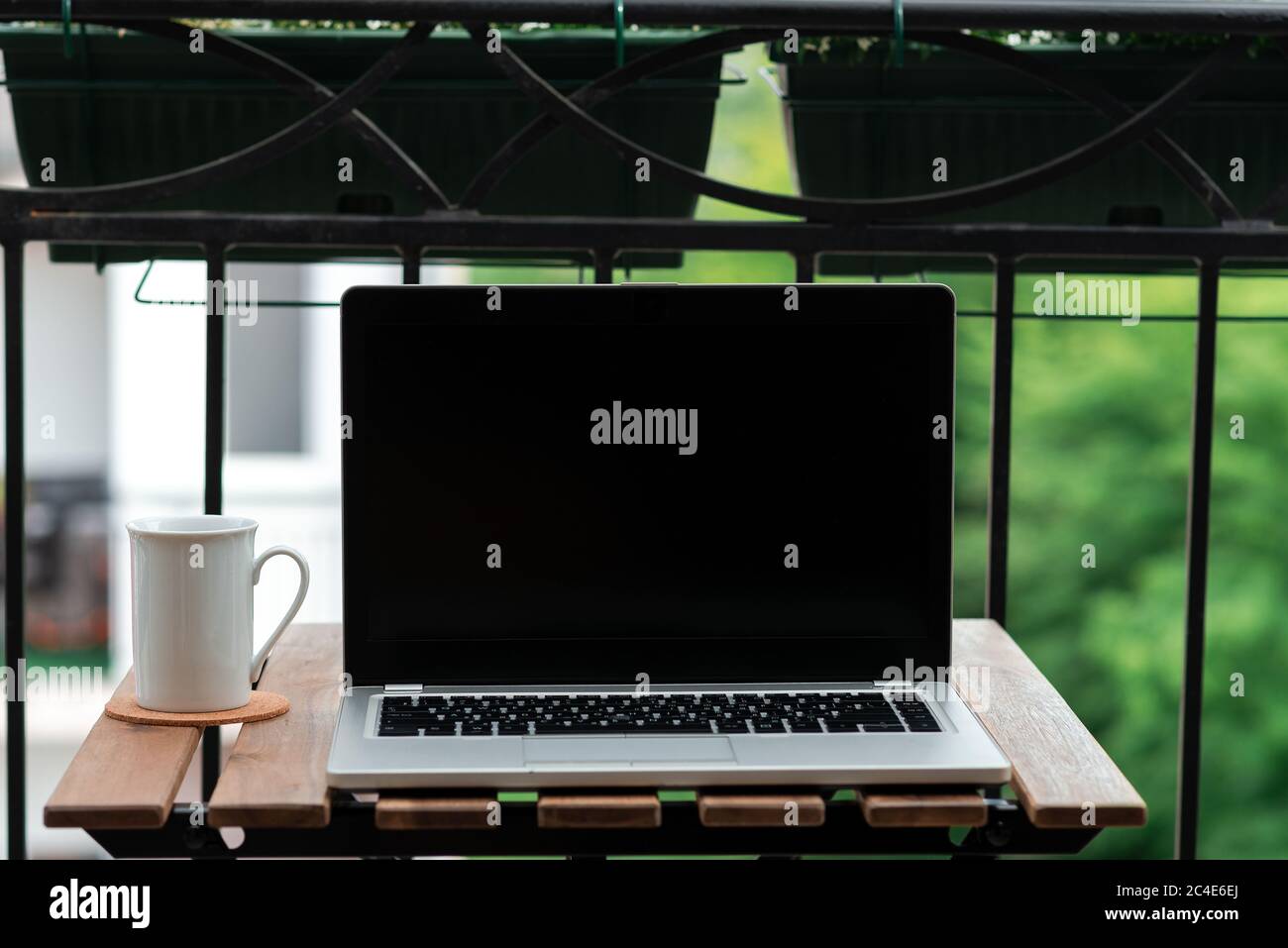 Personal Workplace Overview With Laptop Device Used For Individual ...