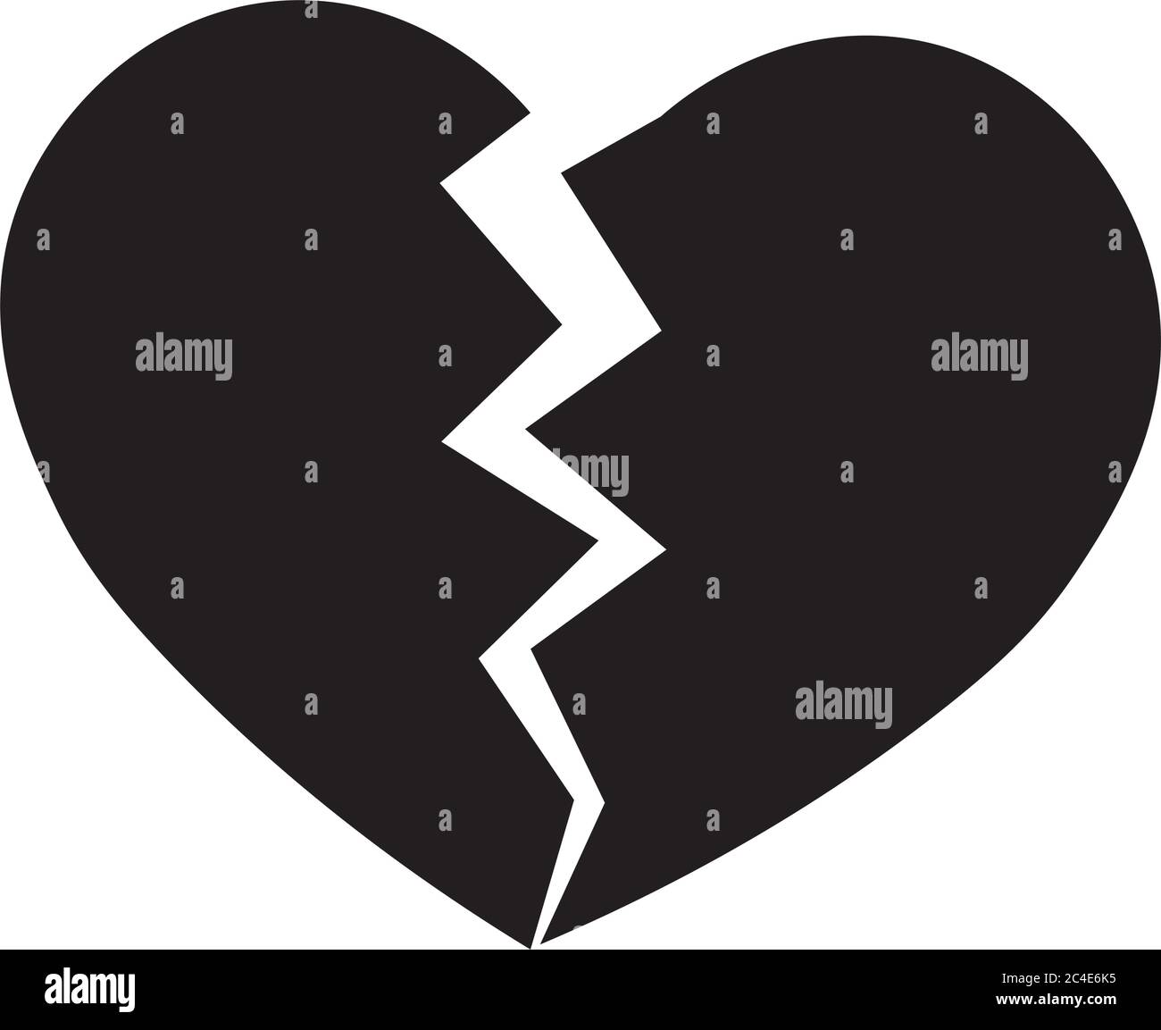 Broken heart icon. Simple flat vector illustration Stock Vector Image ...