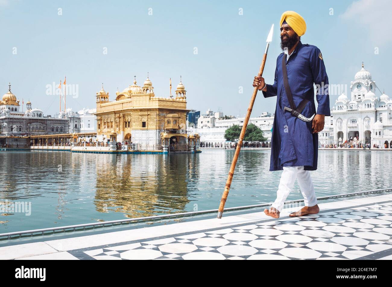 Amritsar, India - AUGUST 16: Holy Guard walking around the Sri ...
