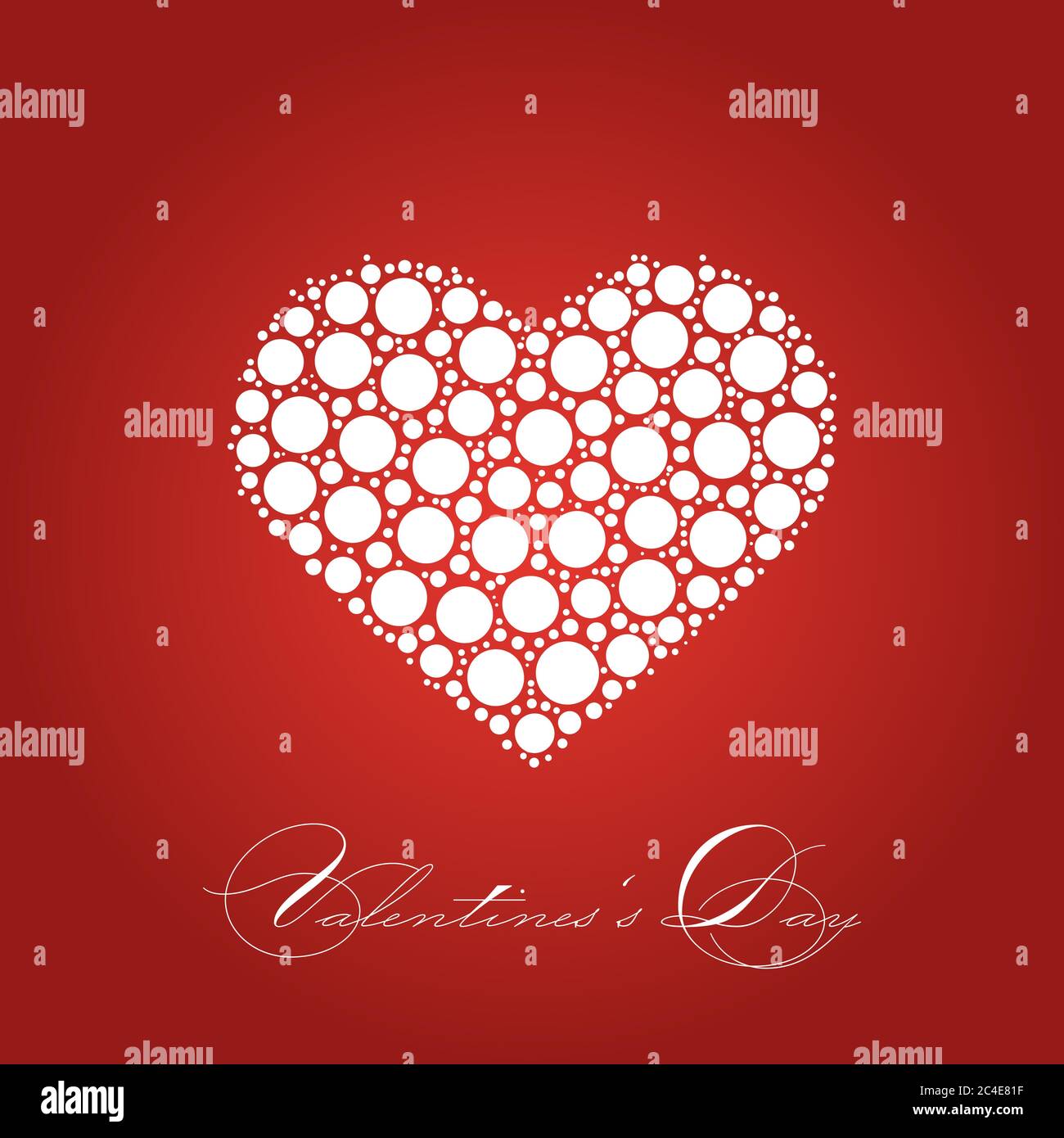 Happy Valentines Day - elegant graphic design card with dotted heart ...