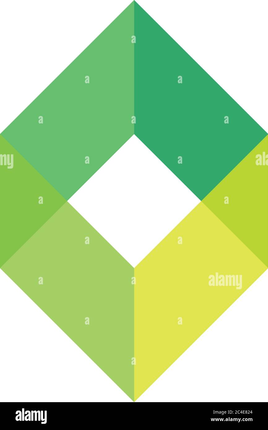 Green empty box logo template. Simple geometric shape logotype for ...