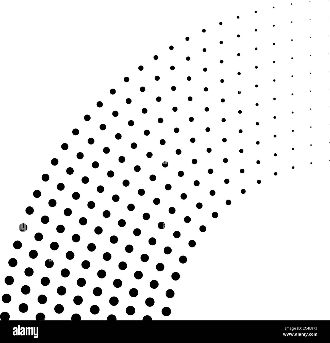 Abstract curved band of black dots. Halftone effect with gradient ...