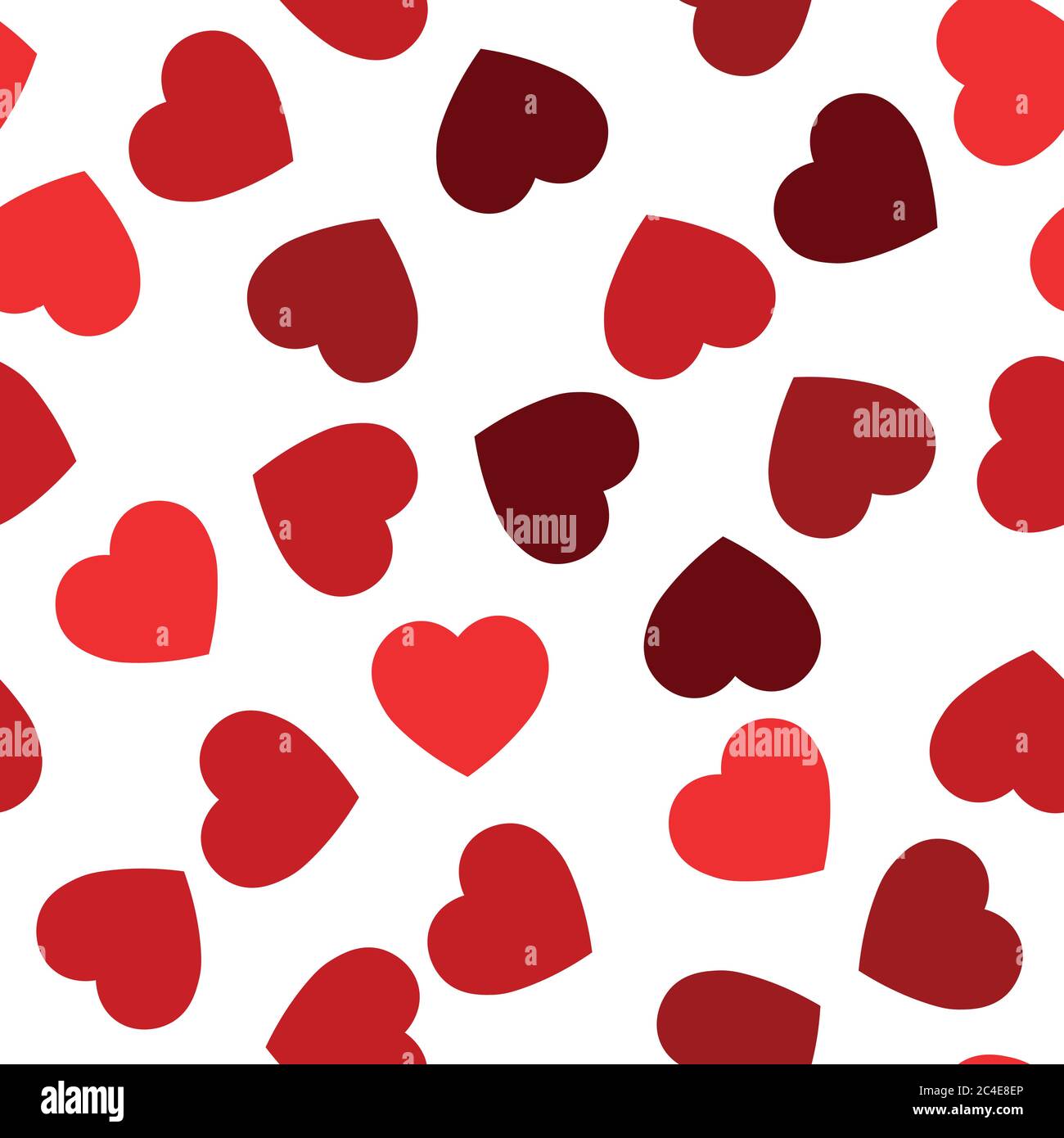 Red hearts seamless pattern. Random scattered hearts background. Love ...