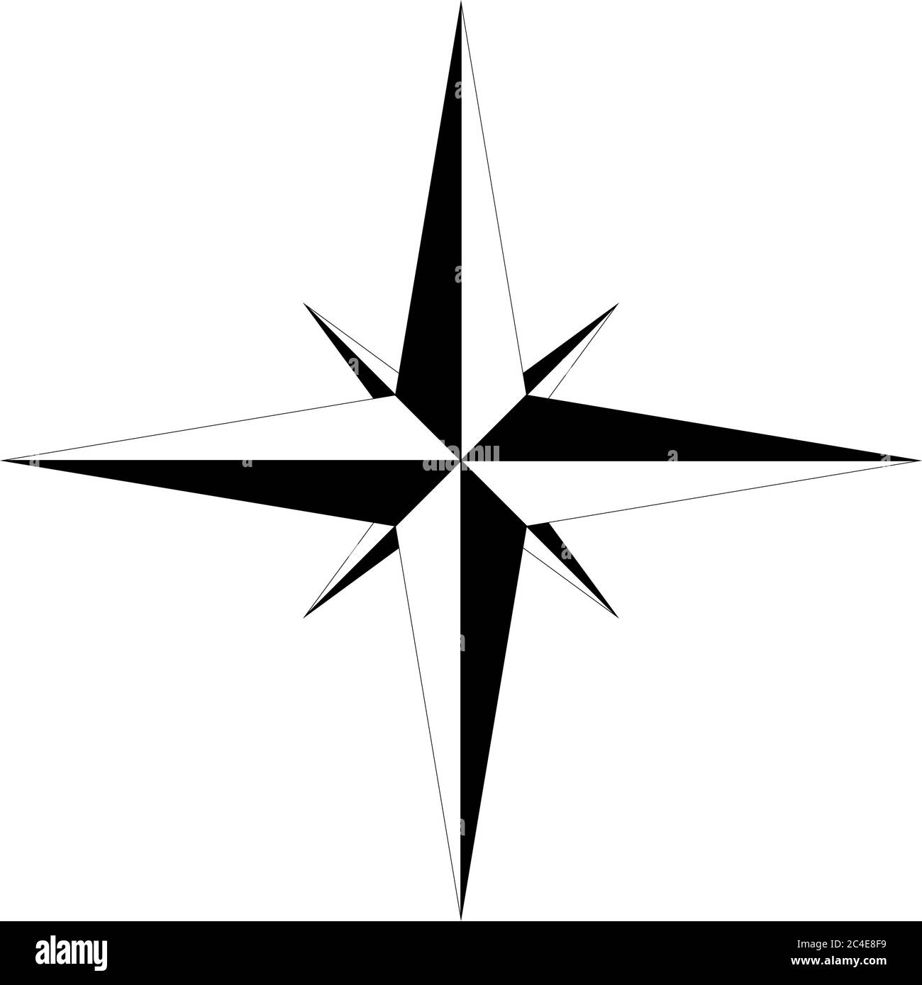 Compass Rose Nautical Chart Travel Equipment Displaying Orientation Of World Directions