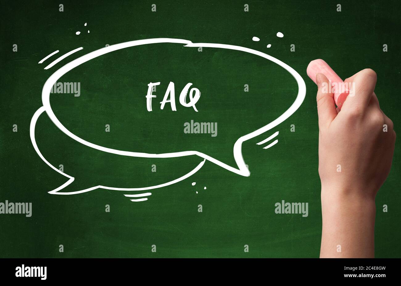 Hand drawing FAQ abbreviation with white chalk on blackboard Stock ...