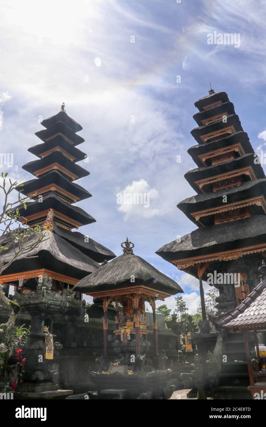 Traditional balinese roofs in Pura Penataran Agung Besakih compl Stock ...