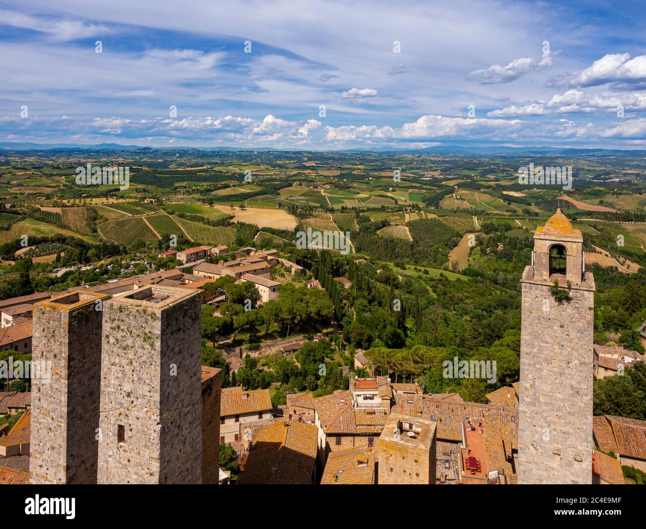 Aerial view of Torri dei Salvucci (Twin Towers of Torri Gemelle) San ...